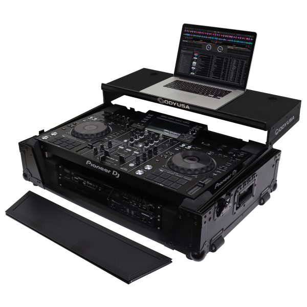 Black Pioneer XDJ-RX / XDJ-RX2 Flight Case with 2U Rack Space and Glide ...