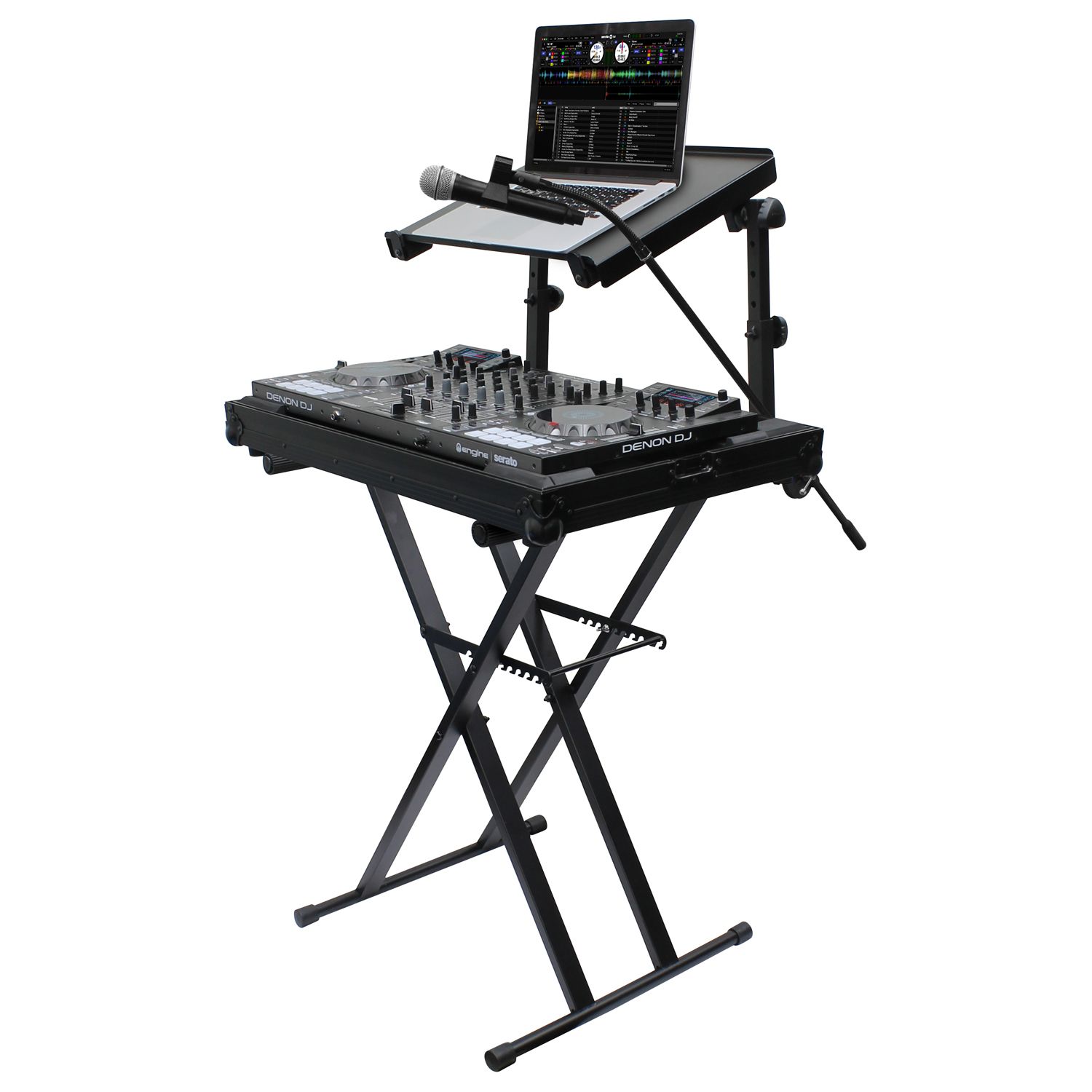 Black Heavy Duty X Stand For DJ Coffins And Controller Cases Odyssey 